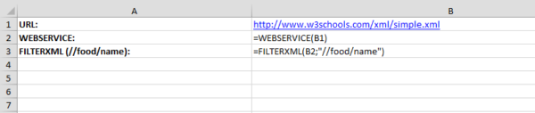 Excel WEBSERVICE and FILTERXML functions - Internet Data in Excel