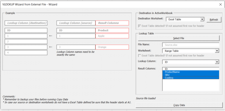 Excel LOOKUP Wizard AddIn - Add Columns from Files - Analyst Cave